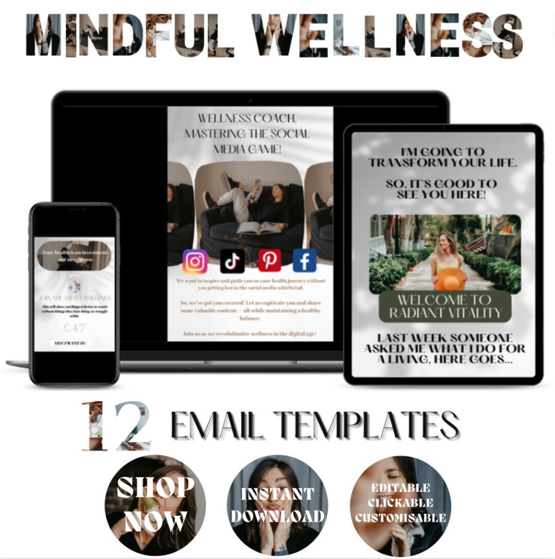 Health & Wellness Email Marketing Templates I Editable Newsletter ...