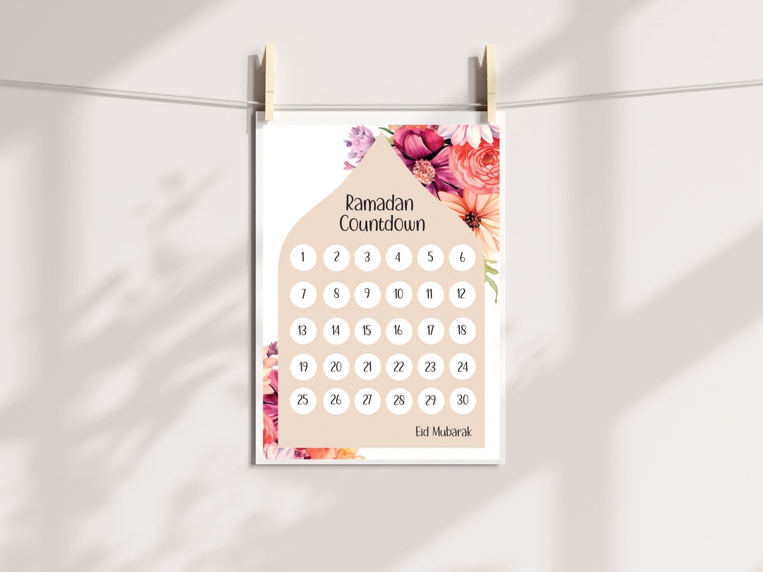 Ramadan Countdown | A4 Print | Digital Download | Arabic Art | - Etsy