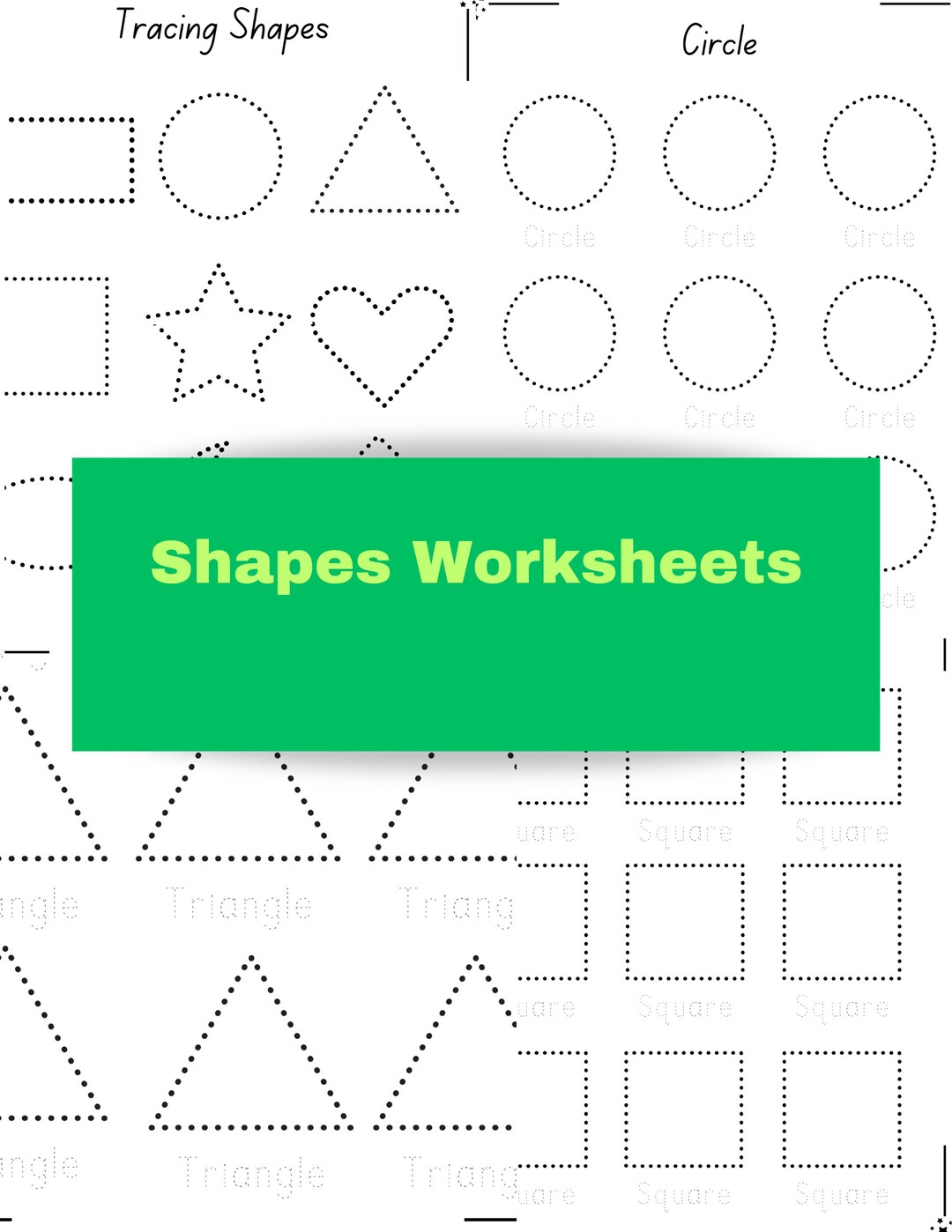Preschool/kindergarten Shapes Worksheet - Etsy