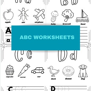 Pre-k/kindergarten ABC Coloring and Tracing Worksheets - Etsy