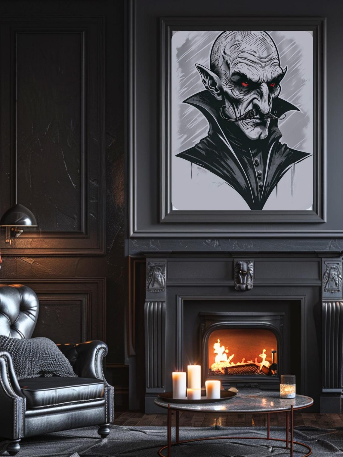 Gothic Nosferatu Vampire Satin Poster: Dark Art Halloween Decor - Etsy