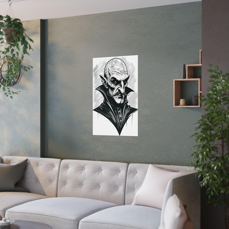 Gothic Nosferatu Vampire Satin Poster: Dark Art Halloween Decor - Etsy