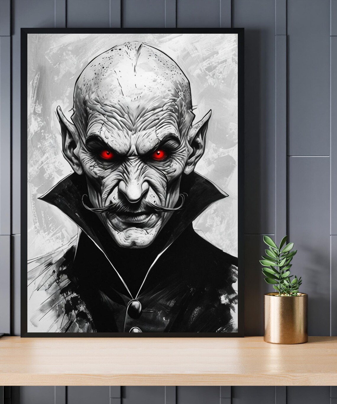 Dark Gothic Nosferatu Illustration- Dramatic Digital Art Print for Home ...