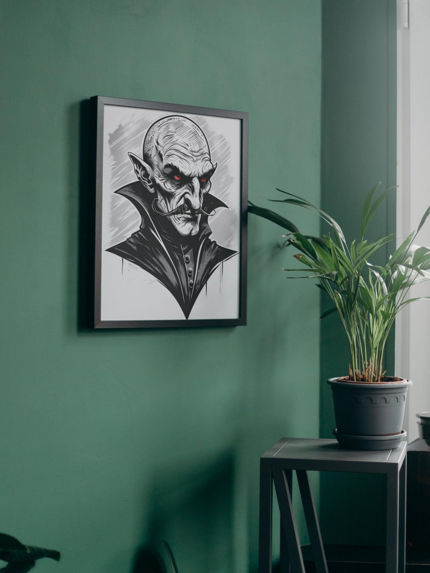 Gothic Nosferatu Vampire Satin Poster: Dark Art Halloween Decor - Etsy