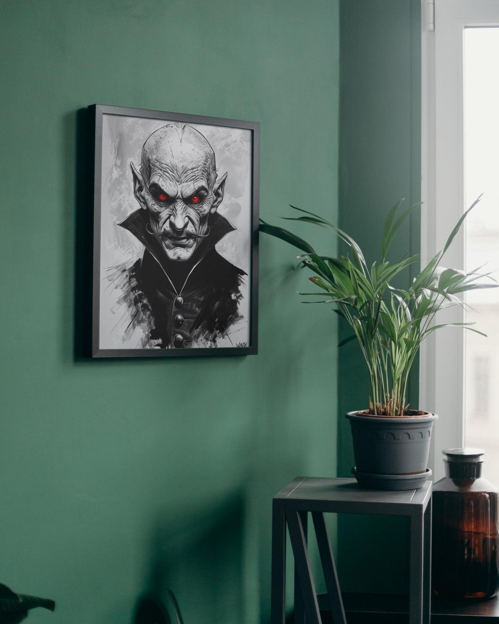 Dark Gothic Nosferatu Illustration- Dramatic Digital Art Print for Home ...