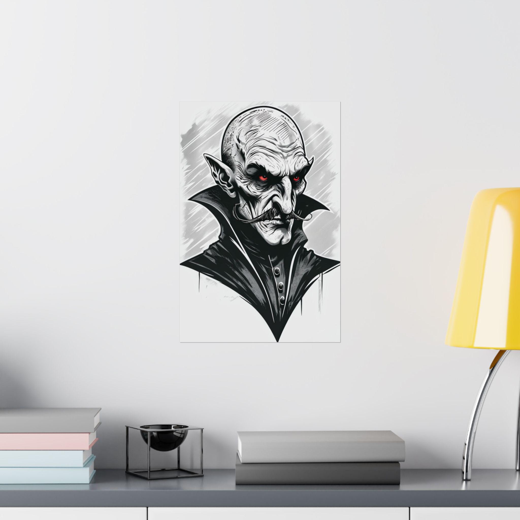 Gothic Nosferatu Vampire Satin Poster: Dark Art Halloween Decor - Etsy