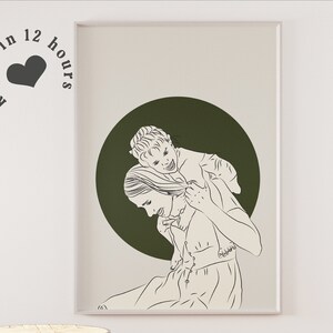 Custom Line Art Portrait Mom Gift Drawing From Photo - Etsy