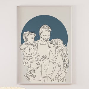 Custom Line Art Portrait Mom Gift Drawing From Photo - Etsy