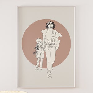 Custom Line Art Portrait Mom Gift Drawing From Photo - Etsy