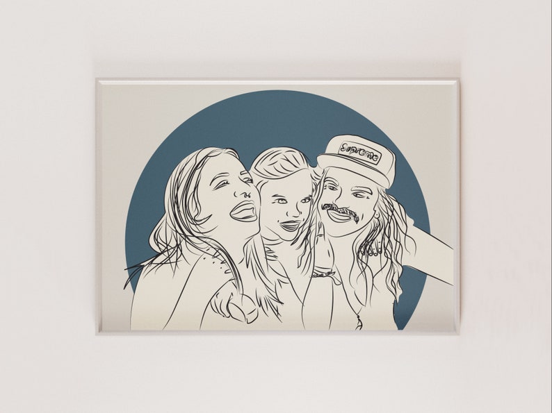 Custom Line Art Portrait Mom Gift Drawing From Photo - Etsy