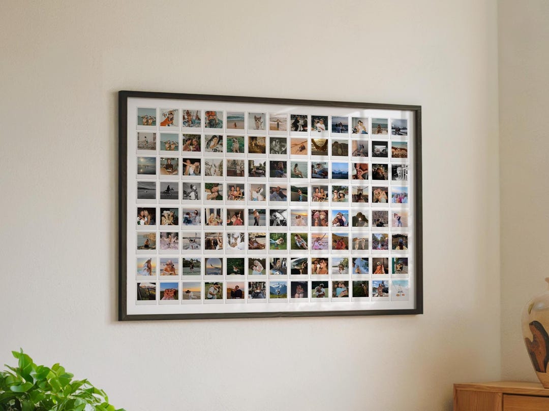 Custom Polaroid Collage Wall Art, Anniversary Photo Collage Print ...