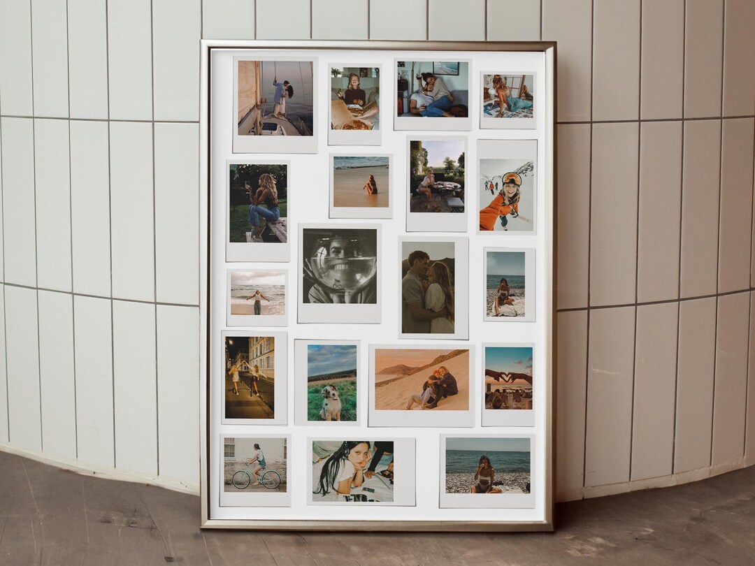 Custom Polaroid Collage Wall Art, Memory Photo Collage Print ...
