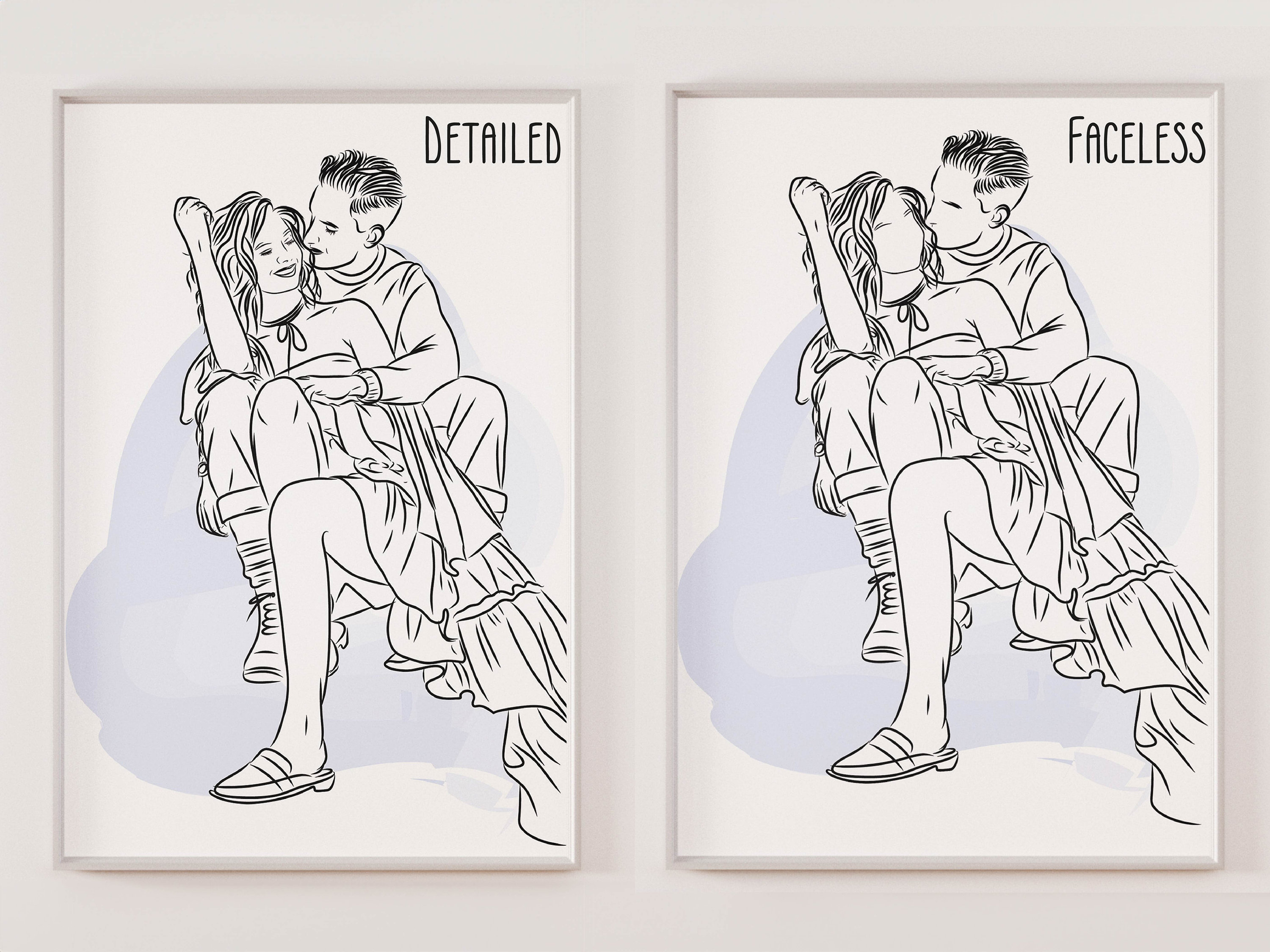 Custom Spotify Album Cover Line Art Anniversary Gift Couple Drawing ...