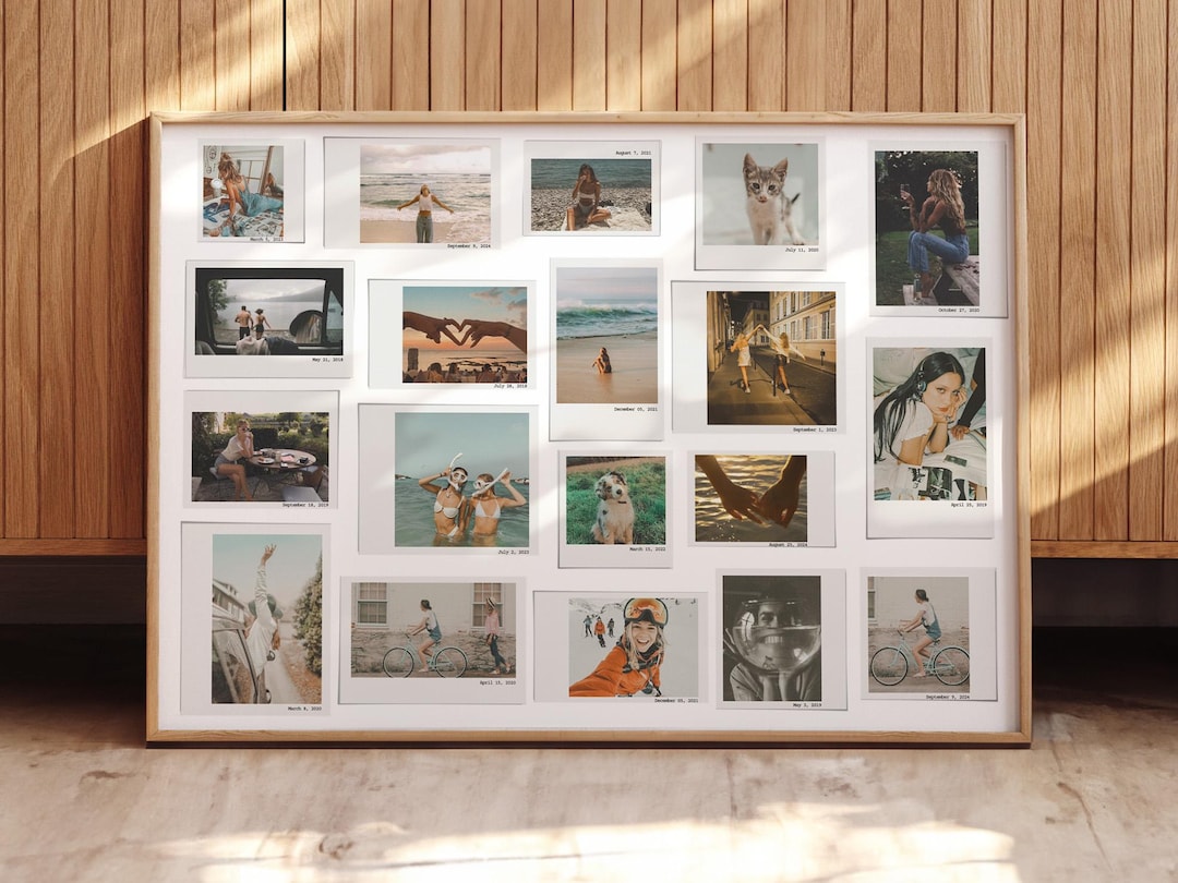 Custom Polaroid Collage Wall Art, Memory Photo Collage Print ...