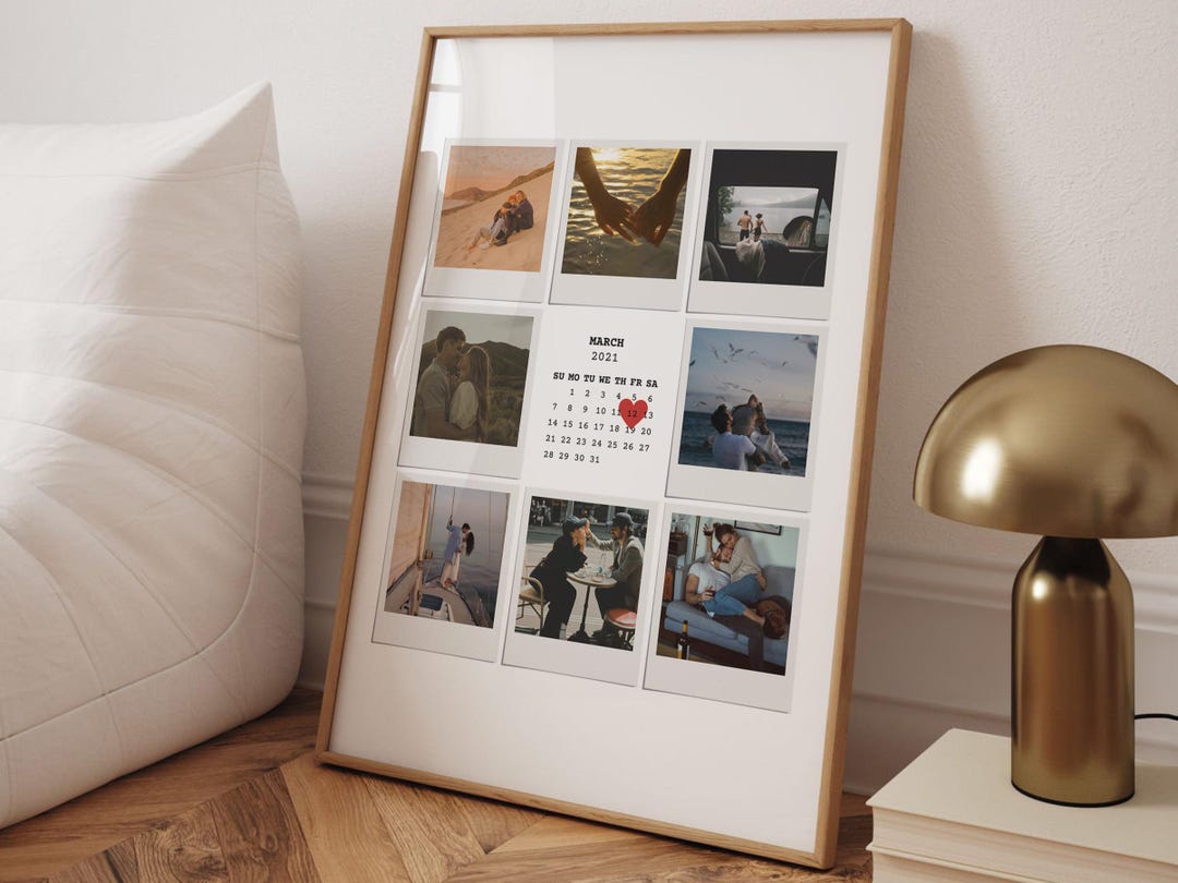 Custom One Year Anniversary Polaroid Collage Wall Art, Memory Photo ...