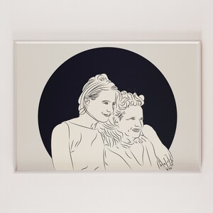 Custom Line Art Portrait Mom Gift Drawing From Photo - Etsy