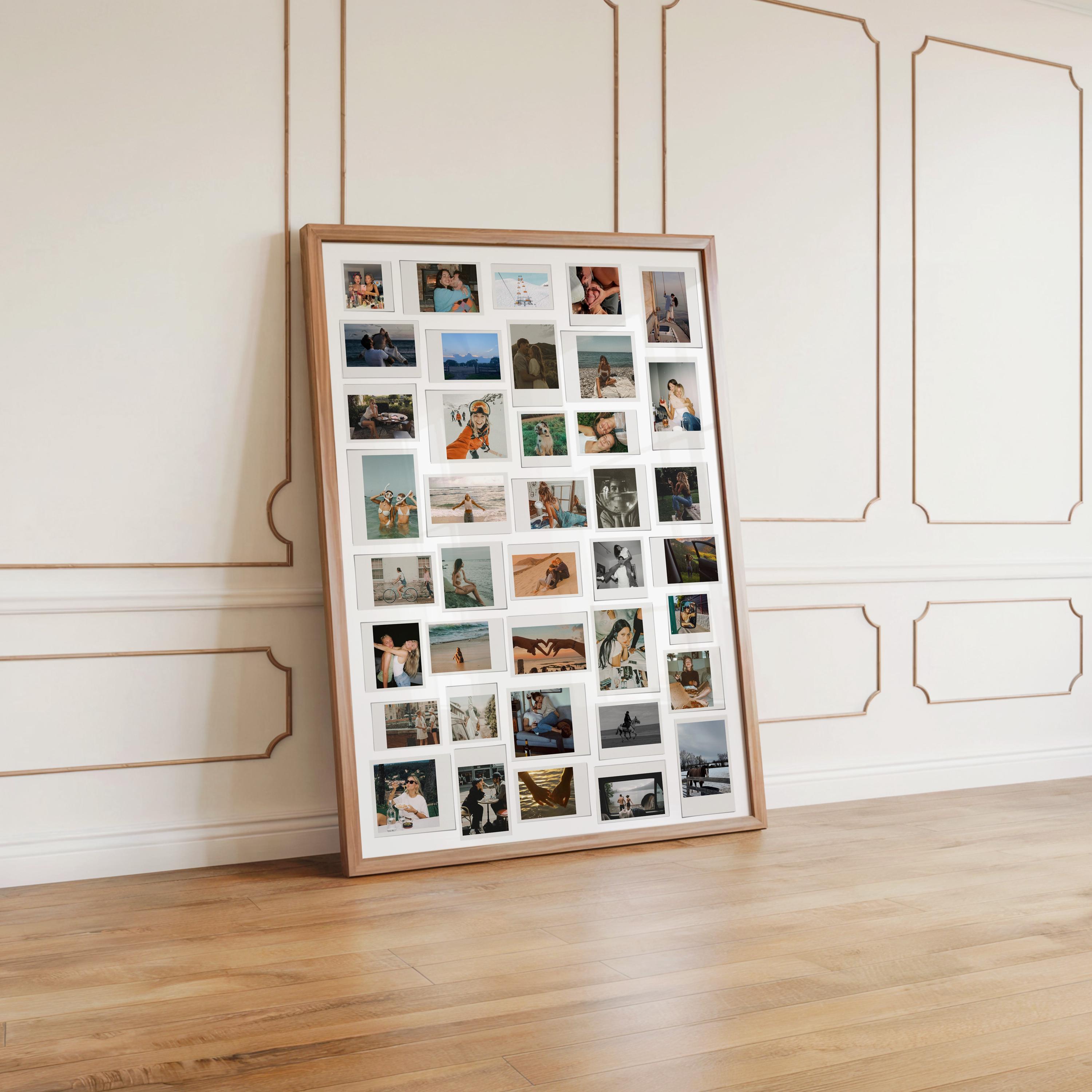 Polaroid Photo Collage Custom Wall Art, Retro Polaroid Picture Print ...