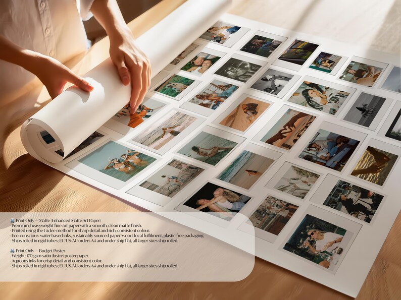 Polaroid Photo Collage Custom Wall Art, Retro Polaroid Picture Print ...