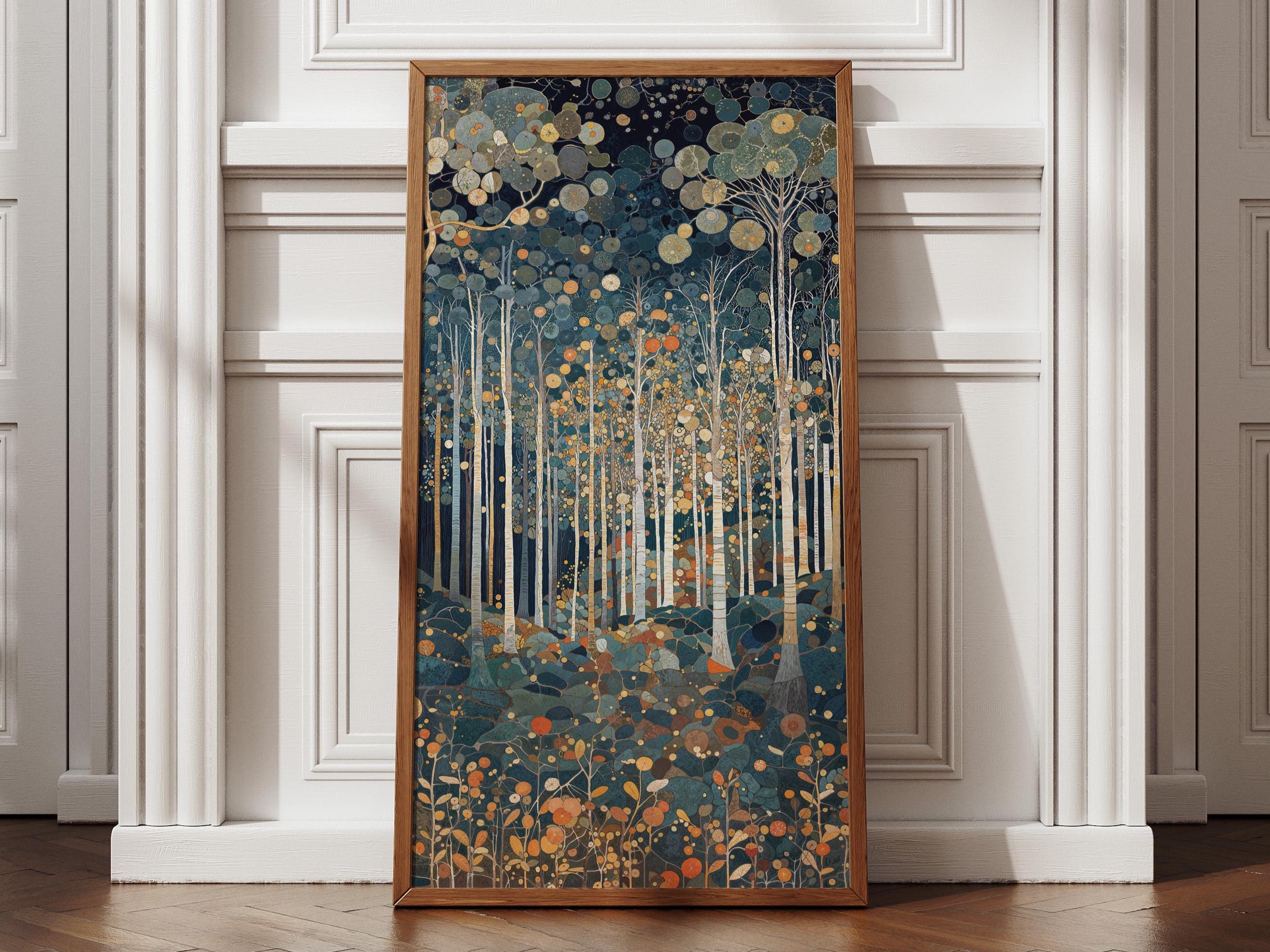 William Morris Inspired Birch Forest Mosaic Art Print – Rustic Autumn ...