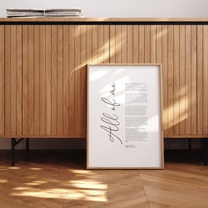 Custom Song Lyrics Wall Art With Elegant Typography Wedding Song Lyric ...