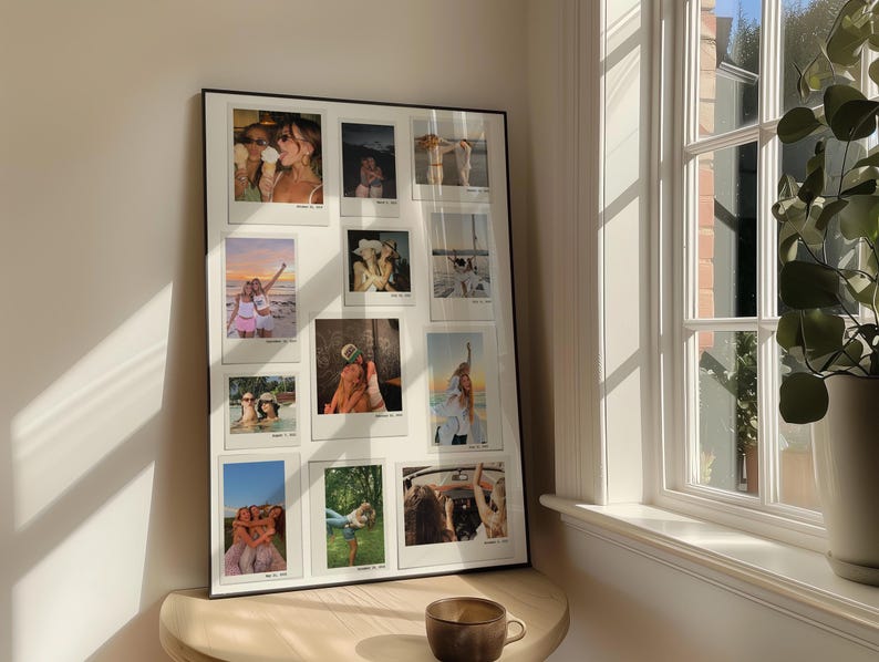 Custom Polaroid Collage Wall Art, Memory Photo Collage Print ...