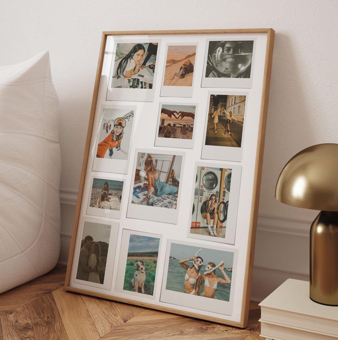 Custom Polaroid Collage Wall Art, Memory Photo Collage Print ...