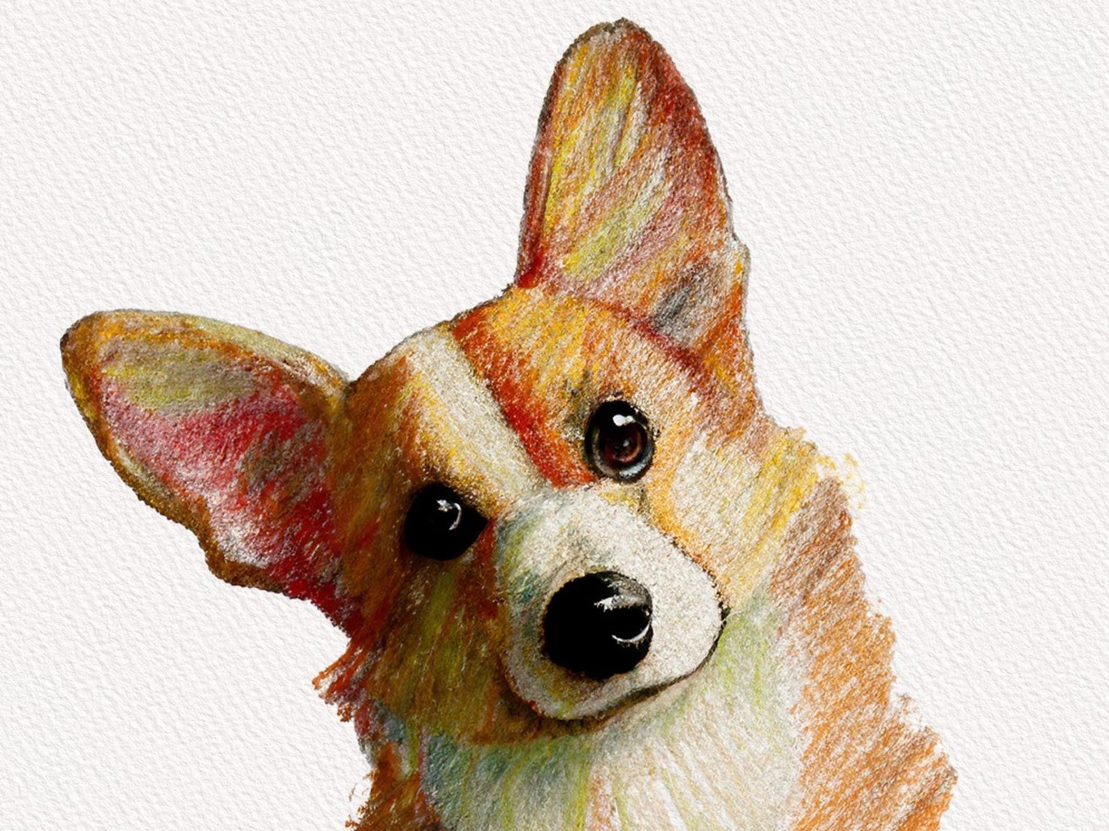 Personalized Crayon Dog Portrait - Custom Dog Art - Realistic Pet ...