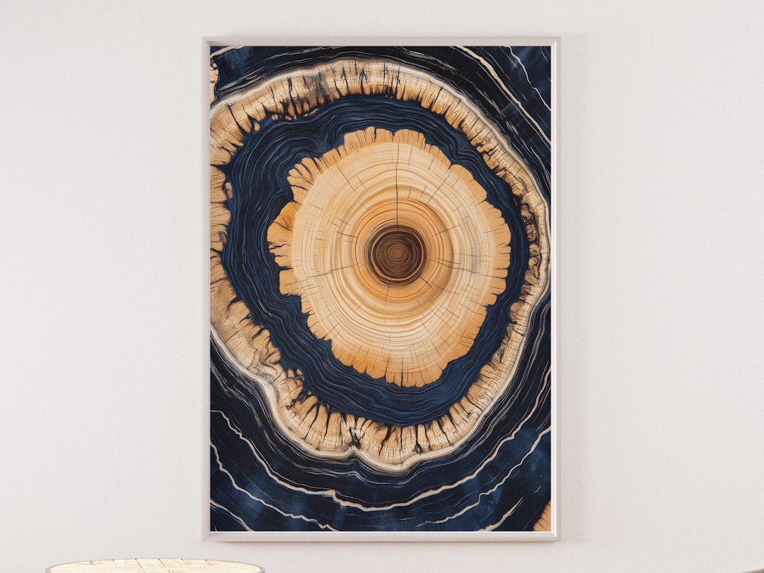 Modern Tree Cross-section Art, Minimalist Wood Grain Print, Natural ...
