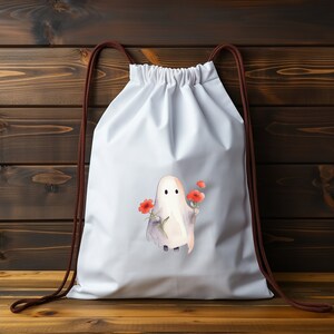 Cute Watercolor Ghost and Flowers Clipart - Halloween Clipart ...