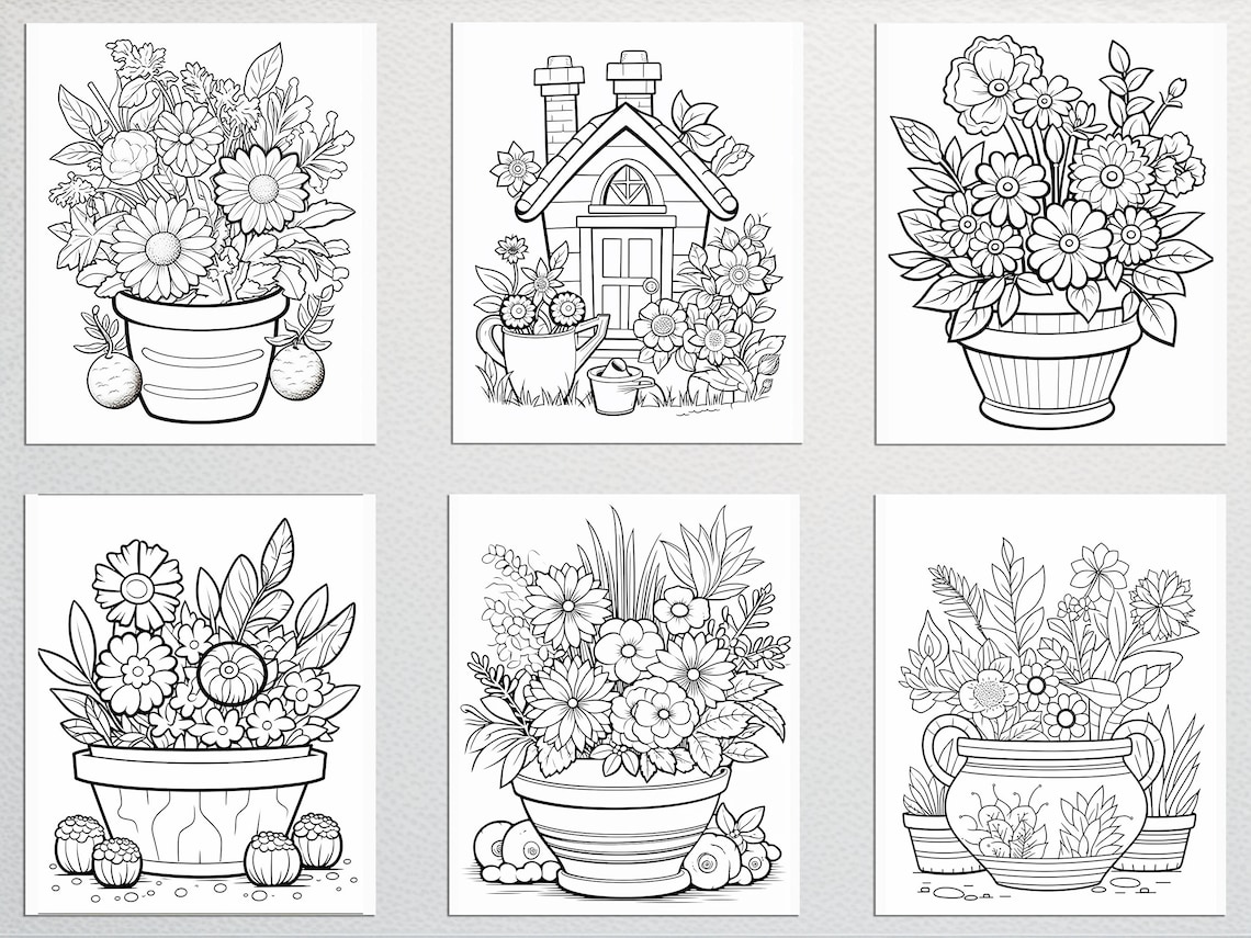 20 Plants Coloring Pages for Adults Printable Coloring Sheets - Etsy