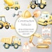 38 Watercolor Construction Vehicles Clip Art Bulldozer, Crane, Truck ...