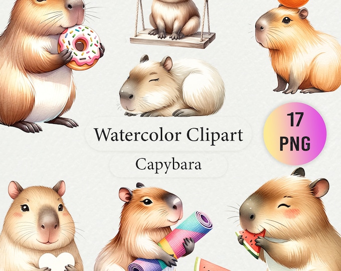40 Whimsical Capybara Clipart Bundle High-quality Capybara PNG Images ...