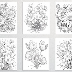 100 Elegant Flower Coloring Pages Adults and Kids Coloring Book ...