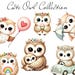 Cute Owl Watercolor Clipart Set 24 Owl PNG Baby Animal Illustrations ...