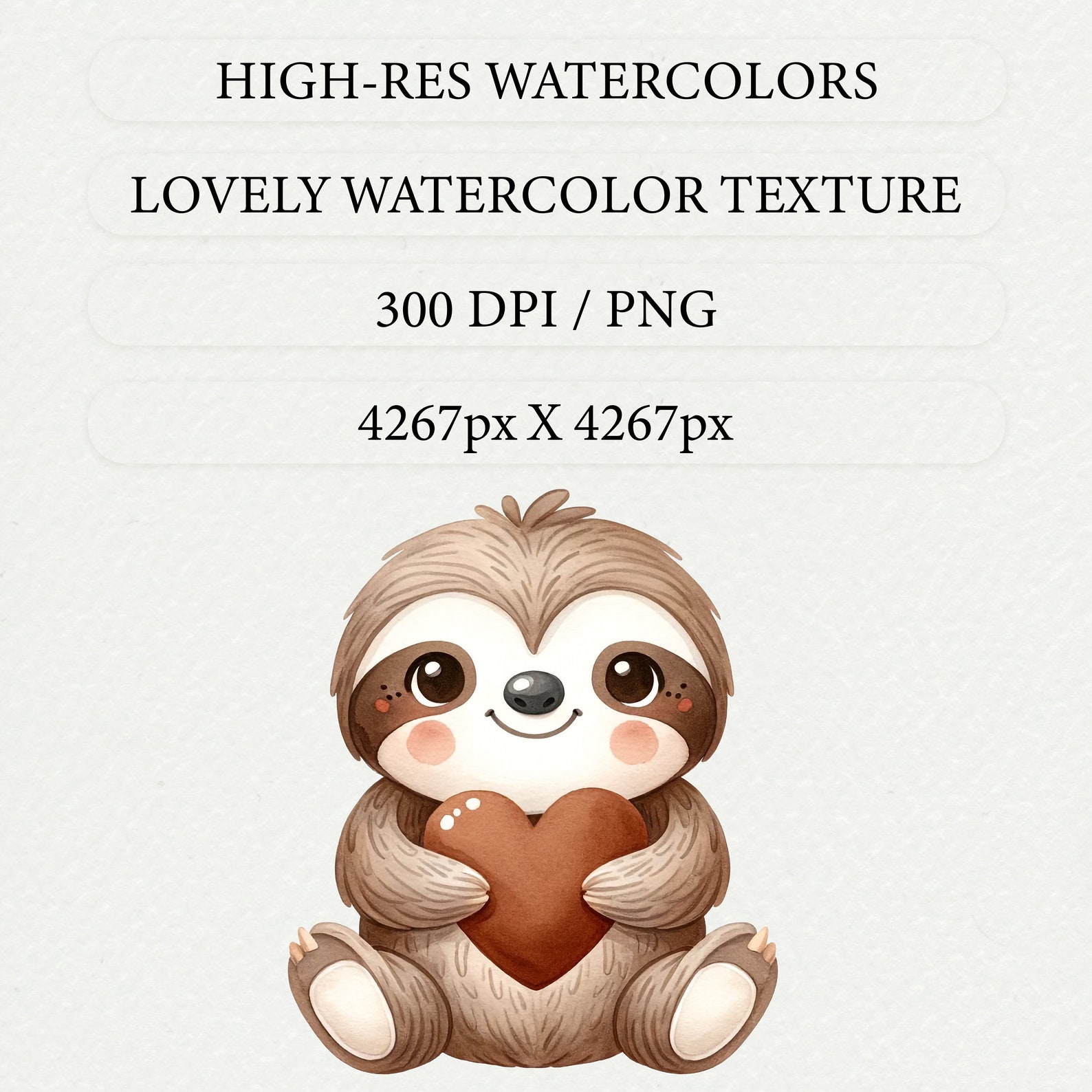 Watercolor Sloth Clipart Cute Nursery Decor, Party Invitation Design ...