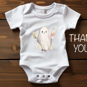 Cute Watercolor Ghost and Flowers Clipart Halloween Clipart Watercolor ...