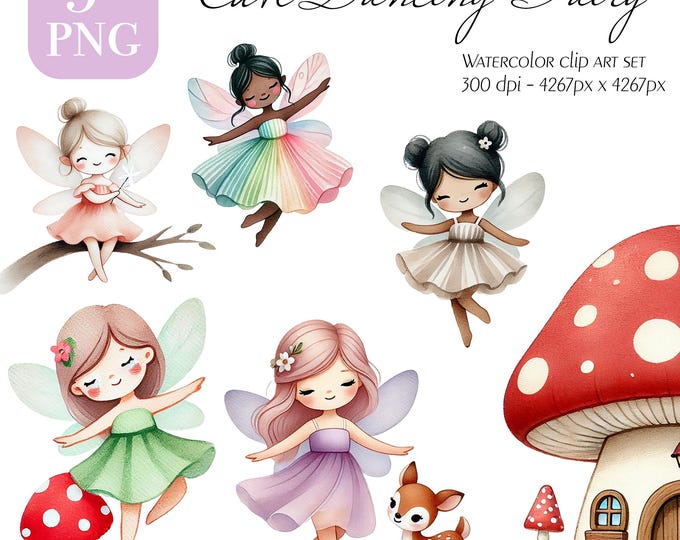 Watercolor Spring Fairy Clipart Magical Fairy Designs Clipart Nursery ...
