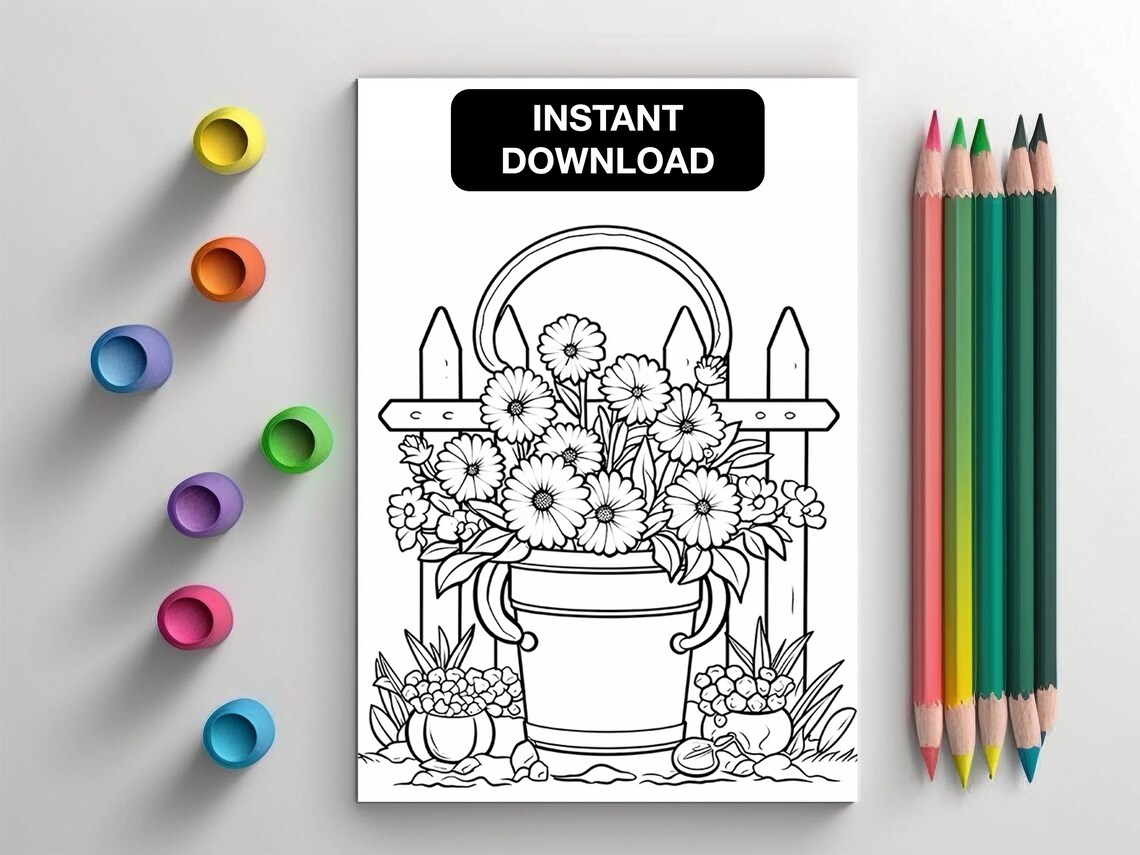 20 Plants & Flowers Coloring Pages: Boho Relaxation (PDF Pattern) - Etsy