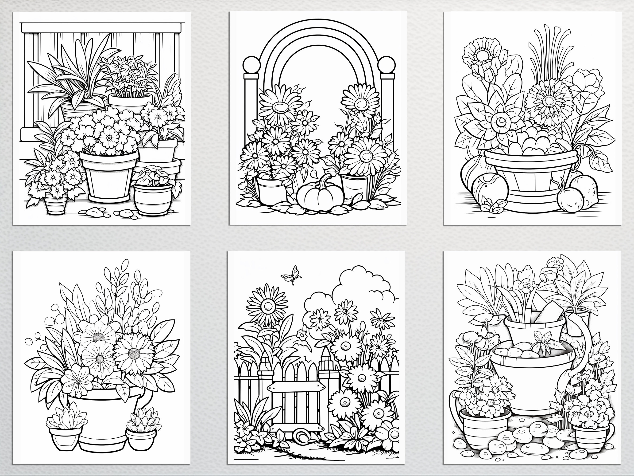 20 Plants Coloring Pages for Adults, Printable Coloring Sheets for ...