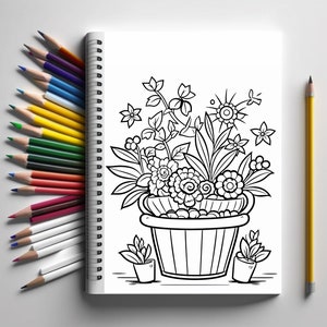 20 Plants & Flowers Coloring Pages: Boho Relaxation (PDF Pattern) - Etsy