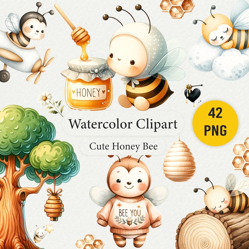 Bee Clipart - Etsy