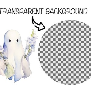 Cute Watercolor Ghost and Flowers Clipart - Halloween Clipart ...