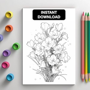100 Elegant Flower Coloring Pages Adults and Kids Coloring Book ...