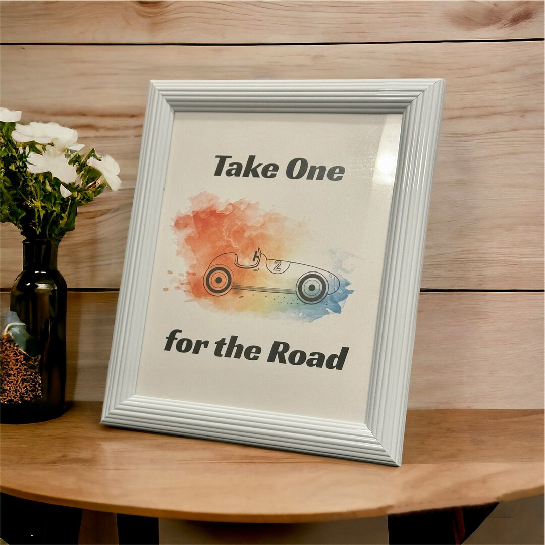 Two Fast Party Favour Sign | Take One for the Road | Retro Race Car ...