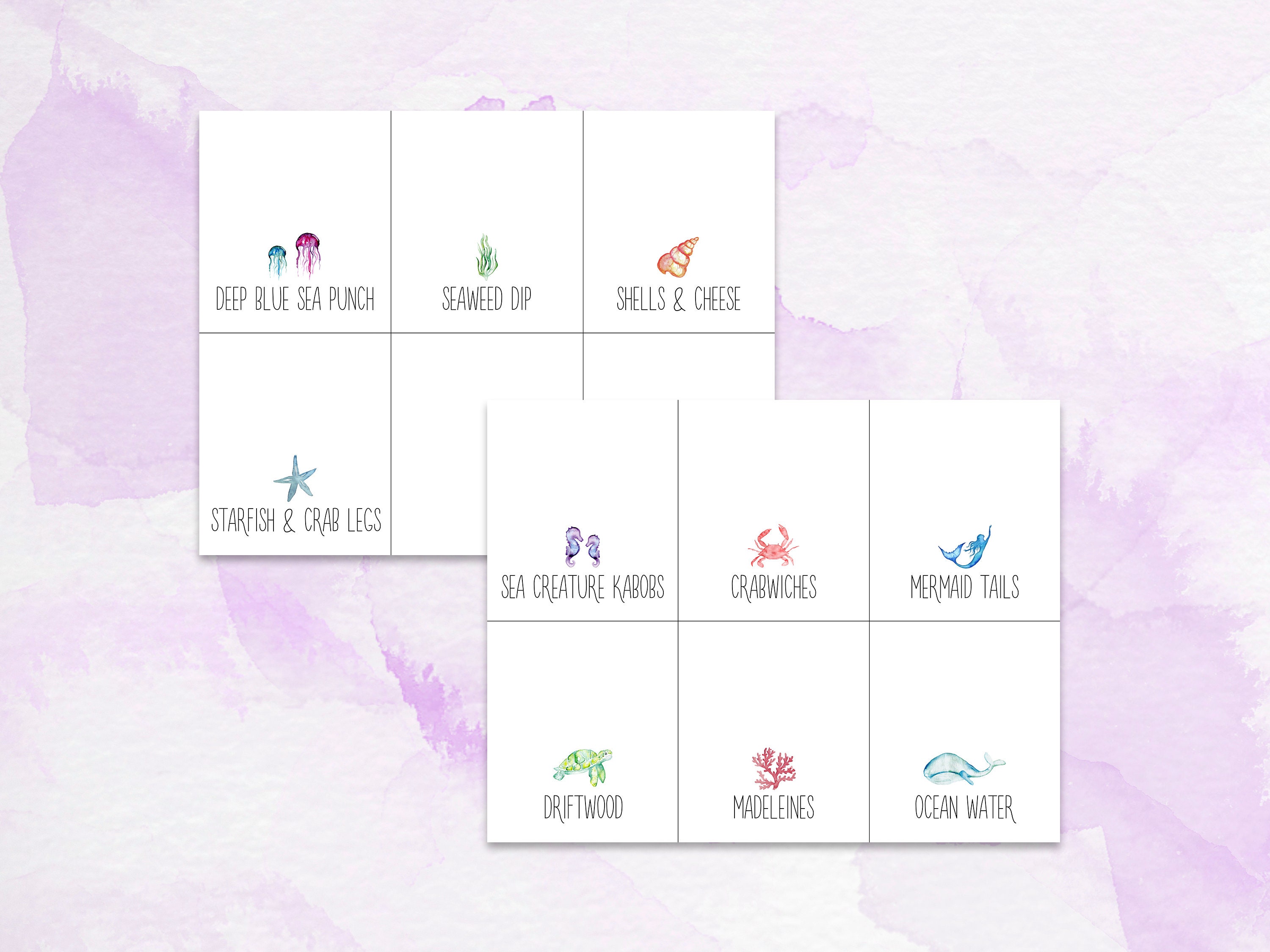 Under the Sea Party Food Labels | Food Table Templates | 3rd Birthday ...