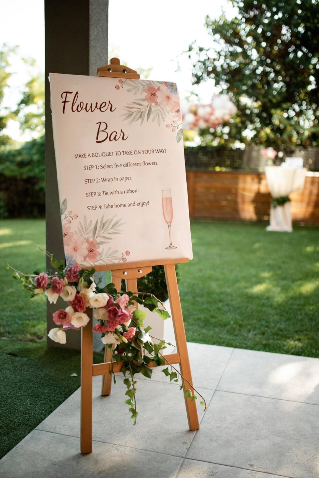Petals and Prosecco Flower Bar Sign: Pink Champagne Bridal Shower Decor ...