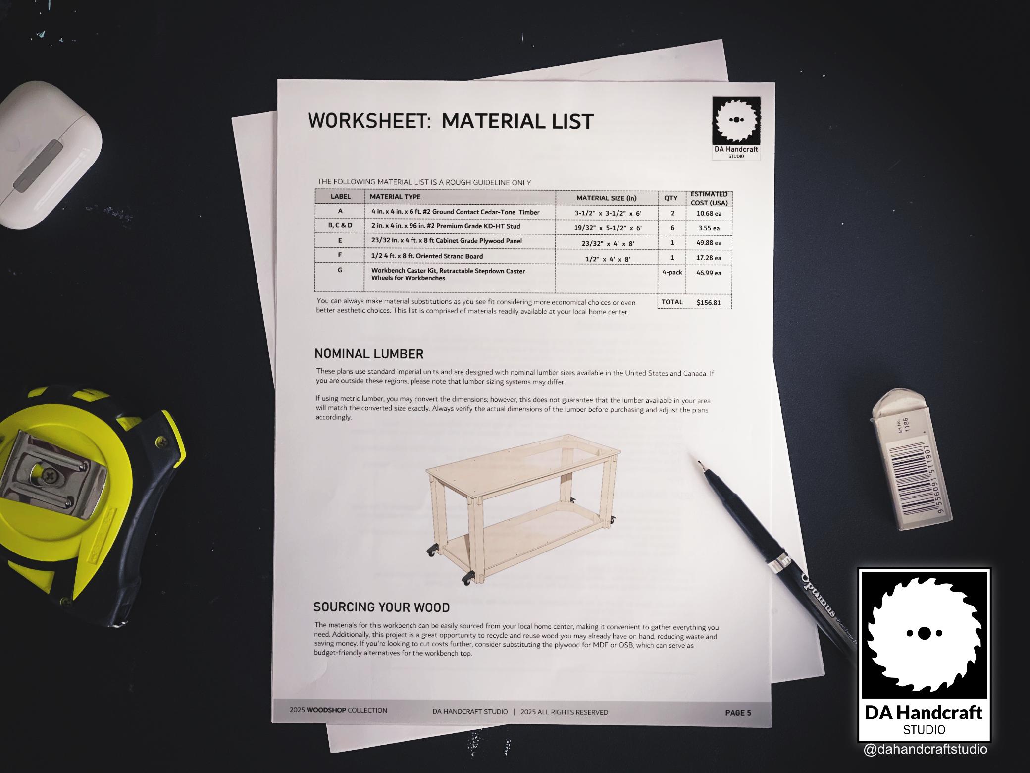 DIY Workbench Table Build Plans - Professional Woodworking Plans PDF ...