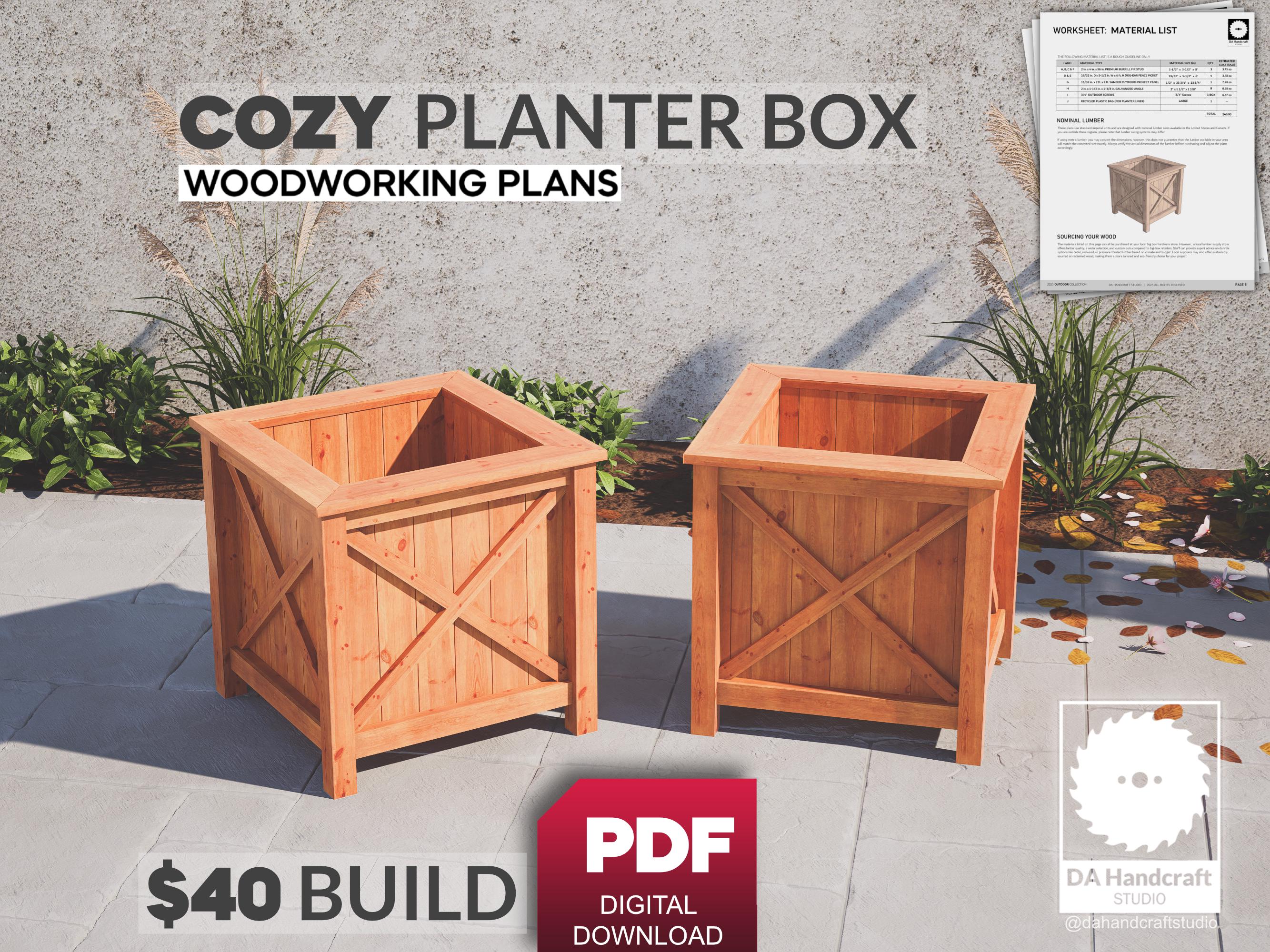 DIY Cozy Planter Box Plans - 40 Dollar Build - 18X18 Inch ...