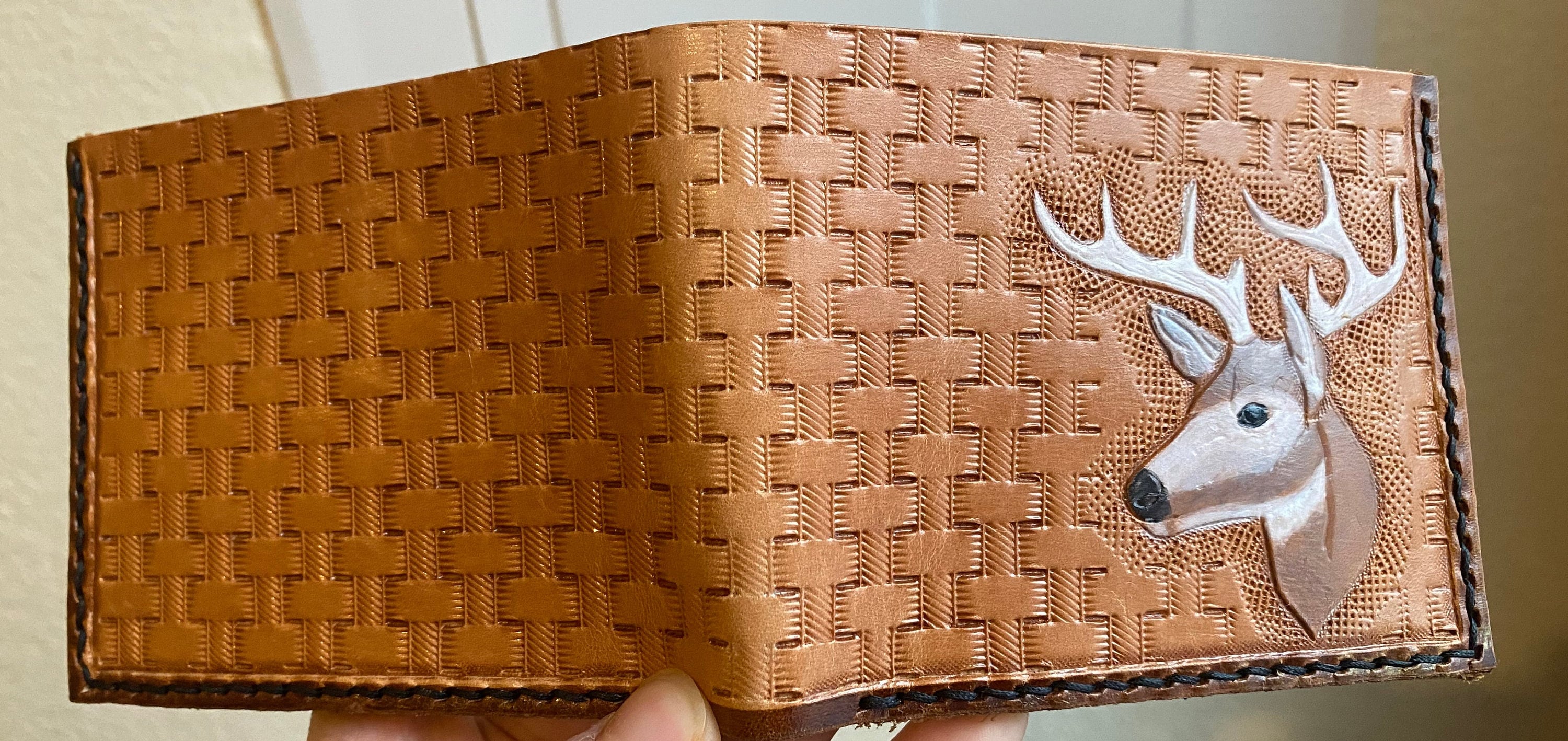 Leather Deer Bifold Wallet - Etsy