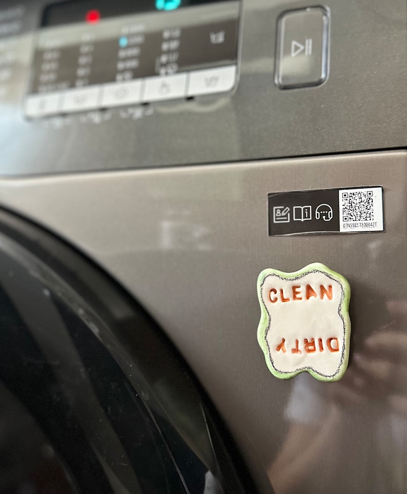 Handcrafted Hand-painted Ceramic Laundry or Dishwasher Magnet - Dirty ...